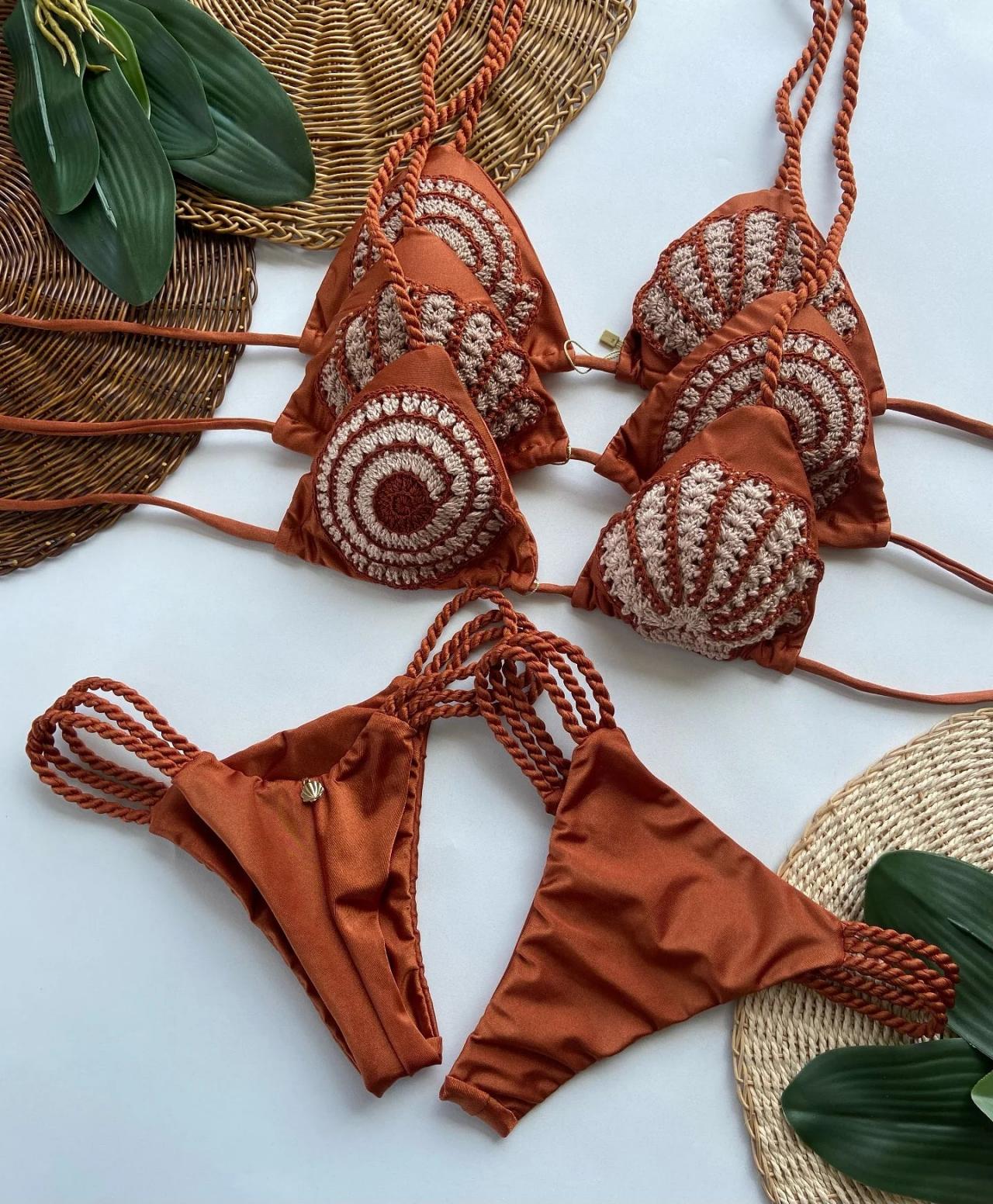 crochet triangle bikini