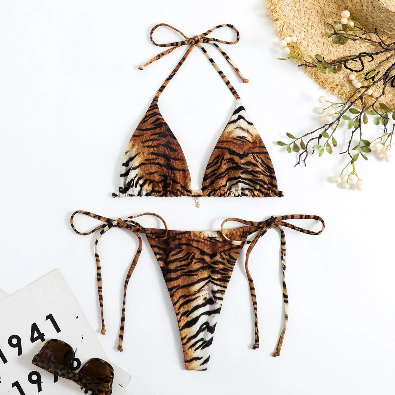 tiger print bikini